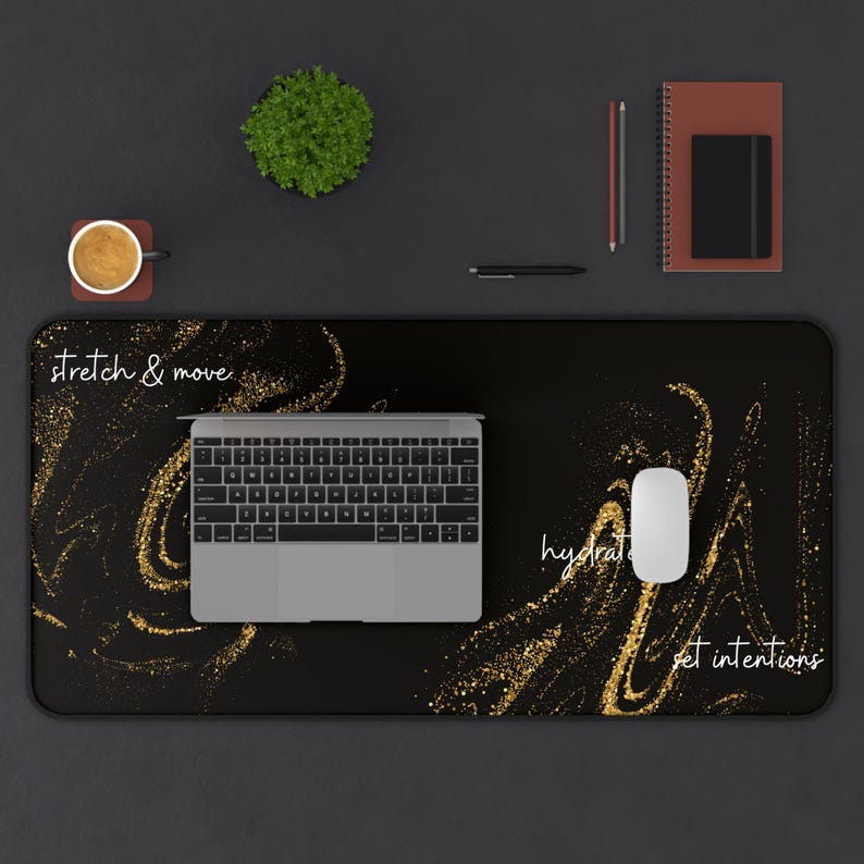 Holistic Well-being Desk Mat, Positive Affirmations Work Mat, Self-care ...