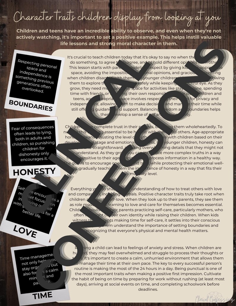 Character Traits Children Learn From Observations of Parents - Etsy