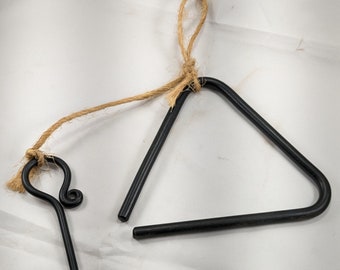 Dinner Triangle, Dinner Bell, Blacksmith Made, Twisted Sides - Etsy
