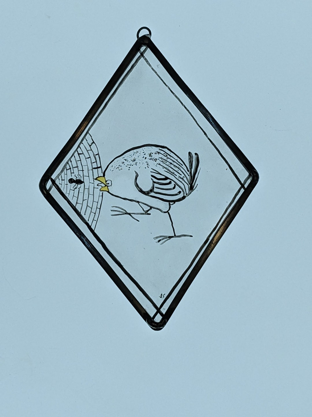 Medieval Bird With Spider, Reproduction Stained Glass - Etsy