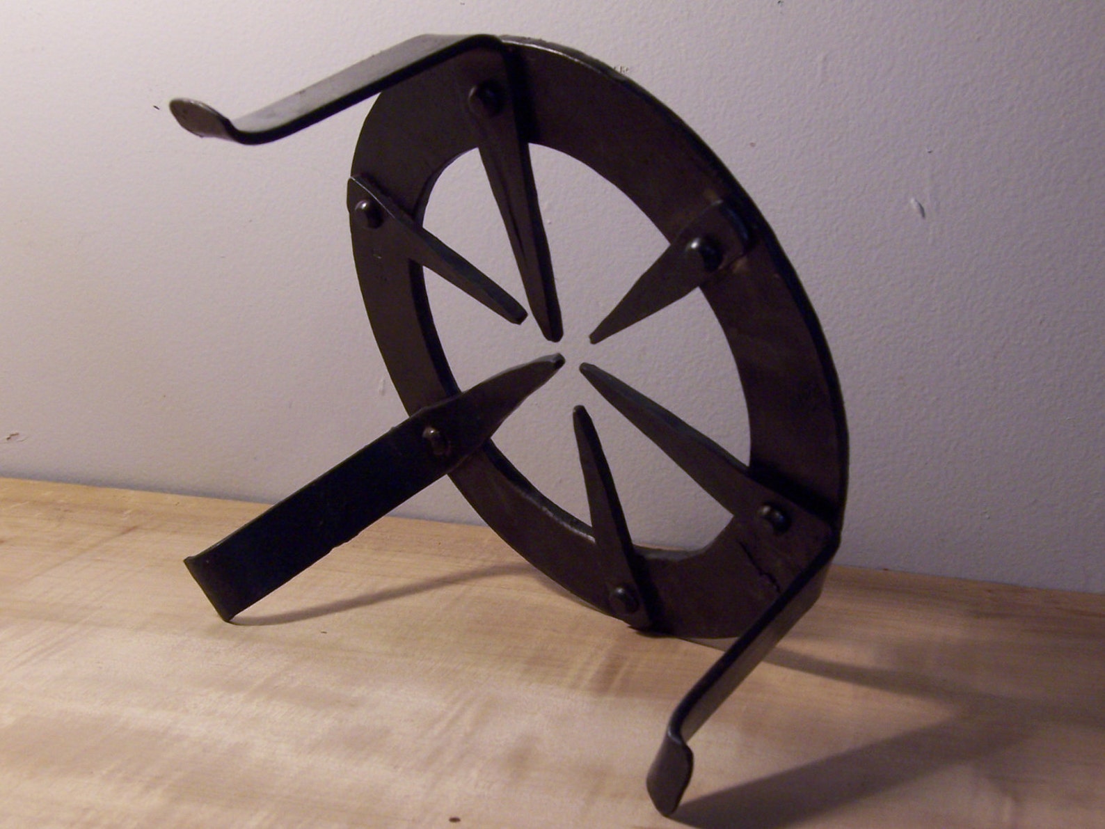 Colonial Ironwork Trivet With Flower Chisel Decoration - Etsy