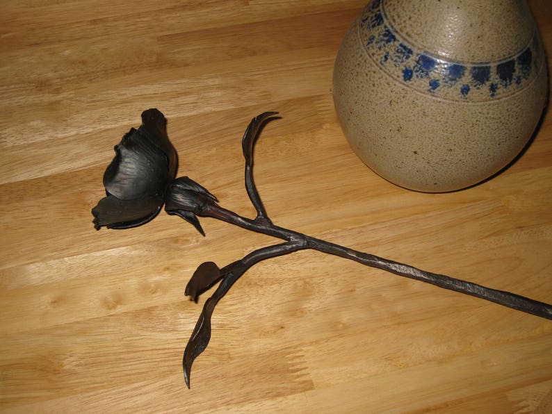 Hand Forged Steel Rose, Blacksmith Flower - Etsy