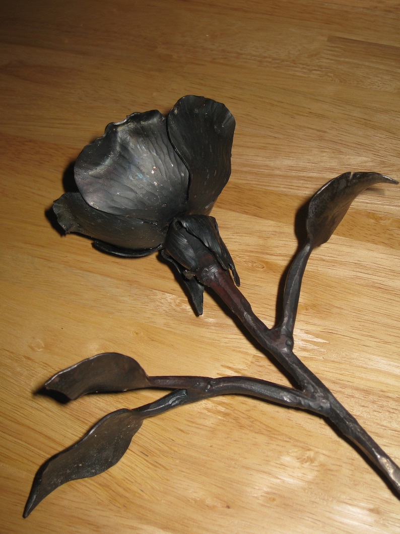 Hand Forged Steel Rose, Blacksmith Flower - Etsy
