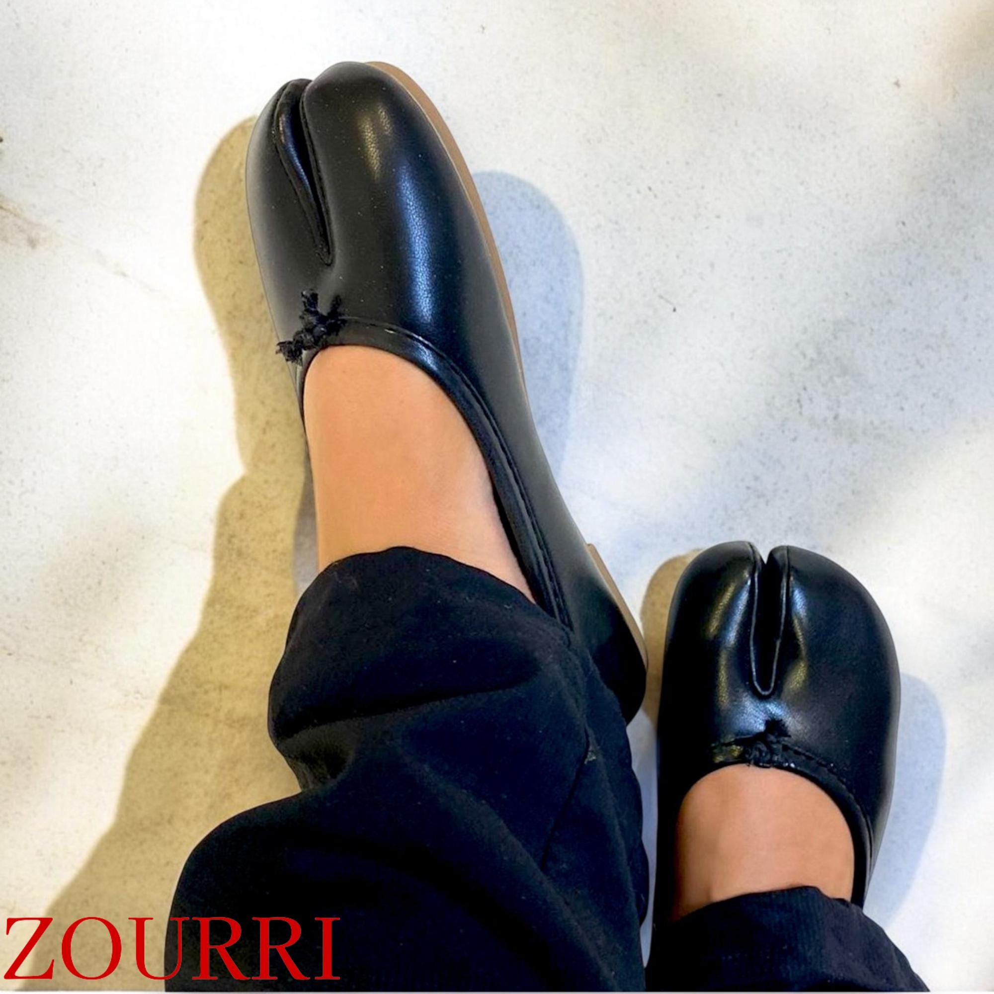 Womens Black Tabi Shoes | Split Toe Tabi Ballet Pumps | Tabi Ballet ...