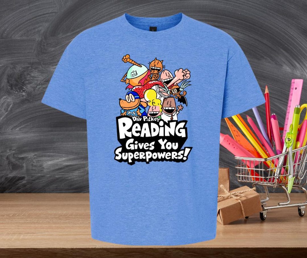 Dav Pilkey Reading Gives You Superpowers Youth Tee - Etsy