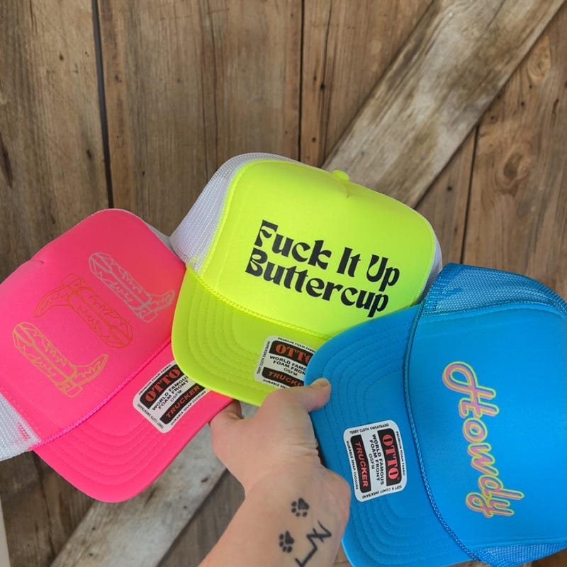Neon Trucker Hat - Etsy