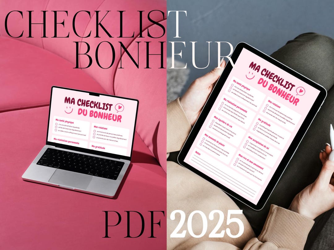Digital Planner Happiness Checklist | Printable PDF A4 | Organization ...