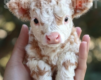Baby Cow in the Palm of Your Hand (digital Print) - Etsy