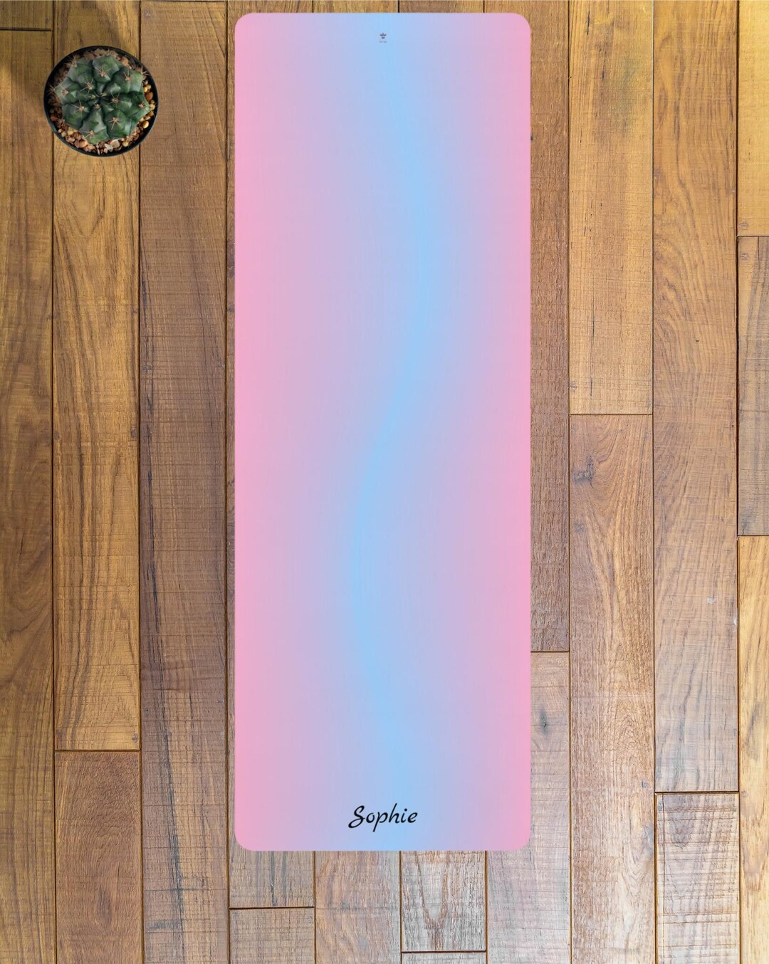 Personalized Pastel Gradient Rubber Yoga Mat, Eco-friendly Exercise Mat ...
