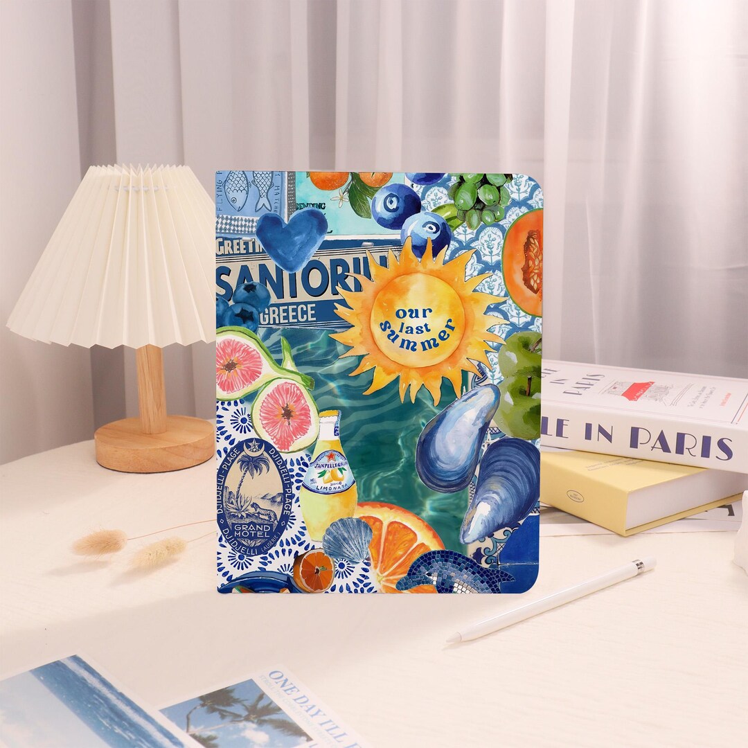 Summer Collage Custom iPad Case With Apple Pencil Holder,ipad Pro 13/12 ...