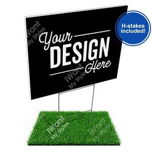 Custom Yard Sign 18”x24”, 2 Sided, Full Color Personalized Design ...