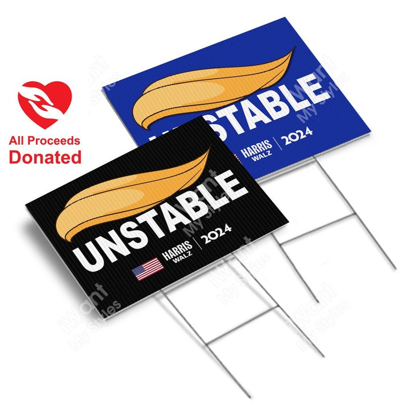 Letrero para jardín de Trump Harris Walz 2024 inestable de 18 x 24, de ...