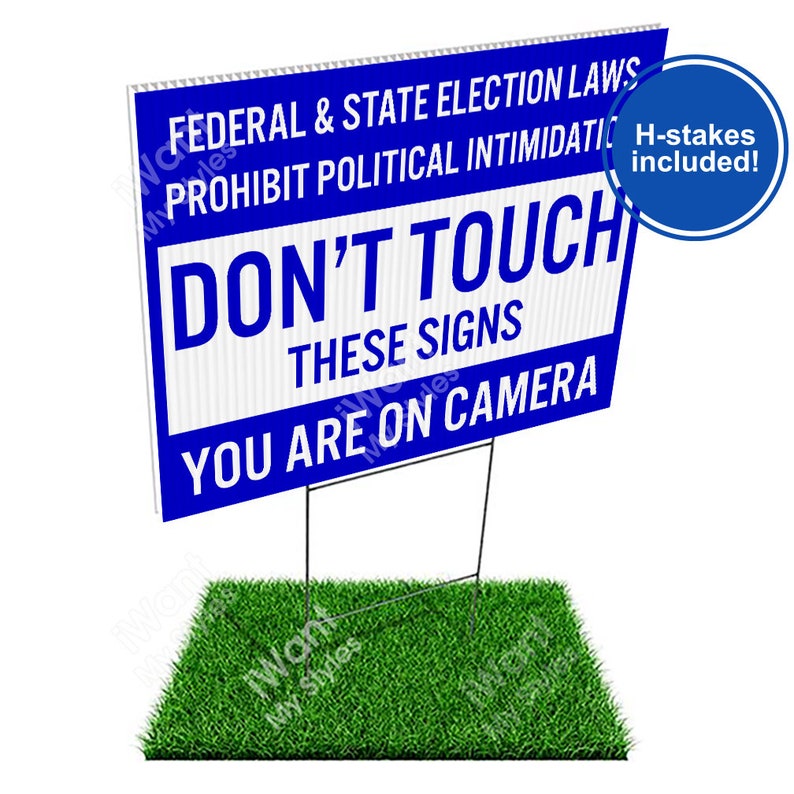 Don't Touch These Signs You Are on Camera Yard Sign - Etsy