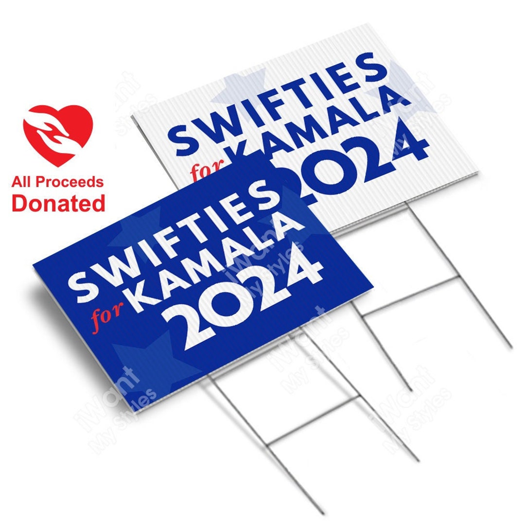 Letrero para jardín Swifties for Kamala 2024 de 18 x 24, de 2 lados ...