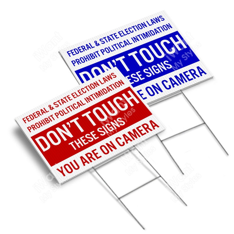 Don't Touch These Signs You're on Camera Yard Sign | Etsy
