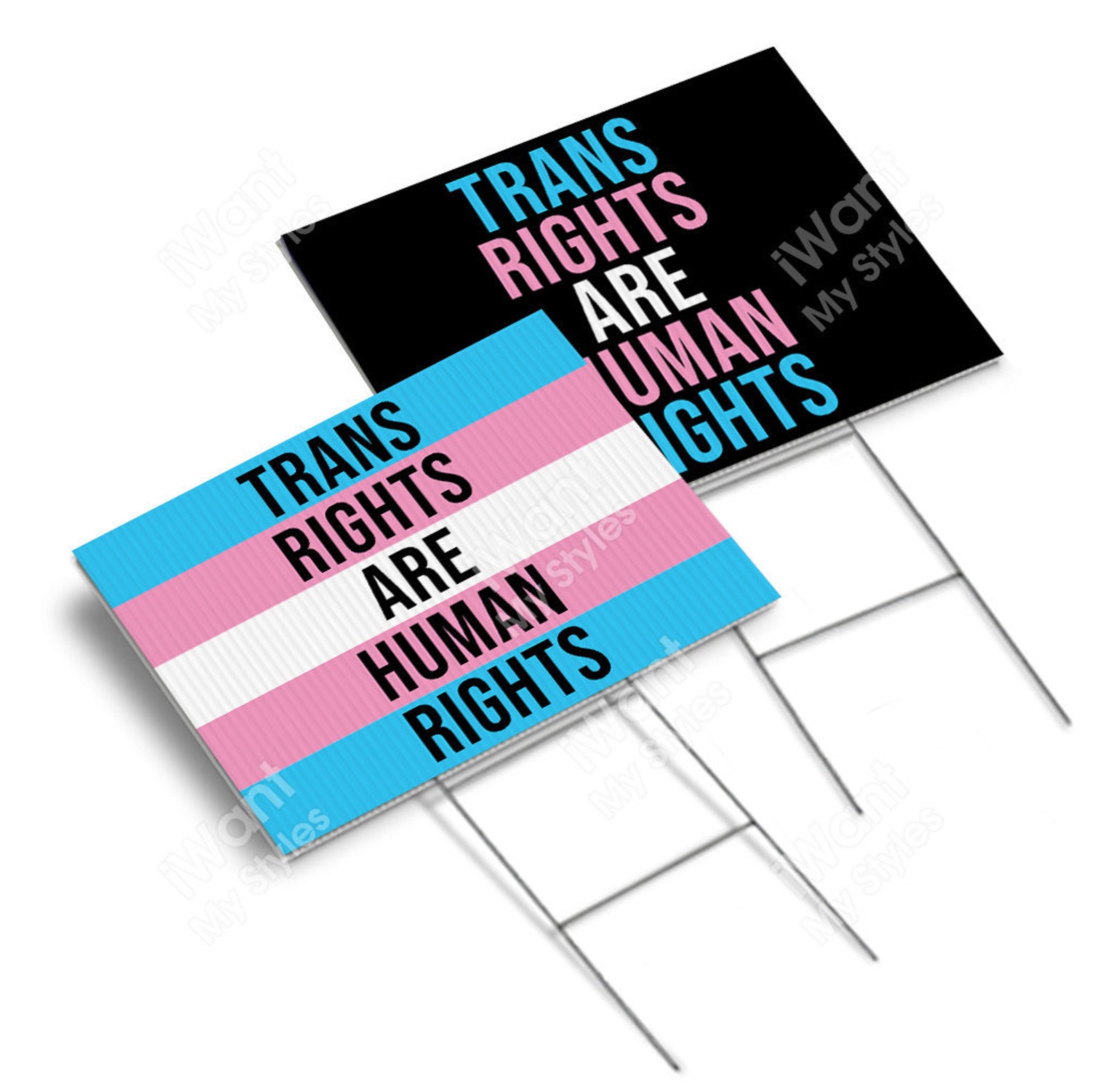 Trans Rights Are Human Rights Yard Sign 18”x24”, 2 Sided, LGBTQIA+ ...