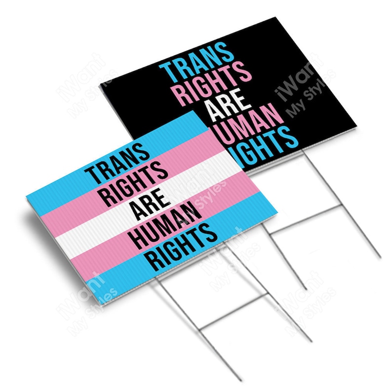 Trans Rights Are Human Rights Yard Sign 18x24 2 Sided | Etsy