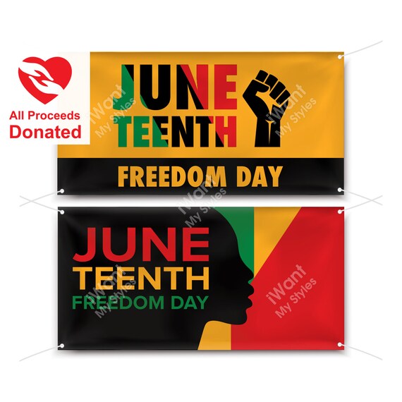 Juneteenth Freedom Day Flag Banner Vinyl Banner June 19 - Etsy
