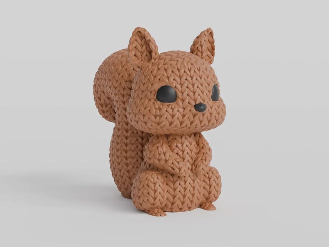 Adorable 3D Printed Knit Effect Squirrel Figurine - Etsy