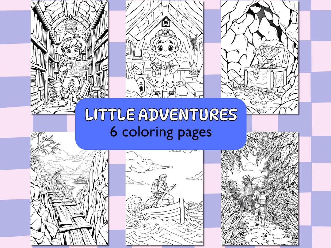 Little Adventures: 6 Storytelling Coloring Pages, for Kids and Adults ...