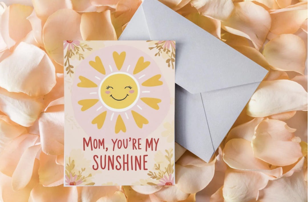 Mom You're My Sunshine Card ,cute Mother's Day Card, Mom Birthday Card ...