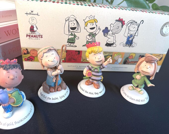 Hallmark Peanuts Nativity Shepherds and Wise Men 4 Piece Set MINT IN ...