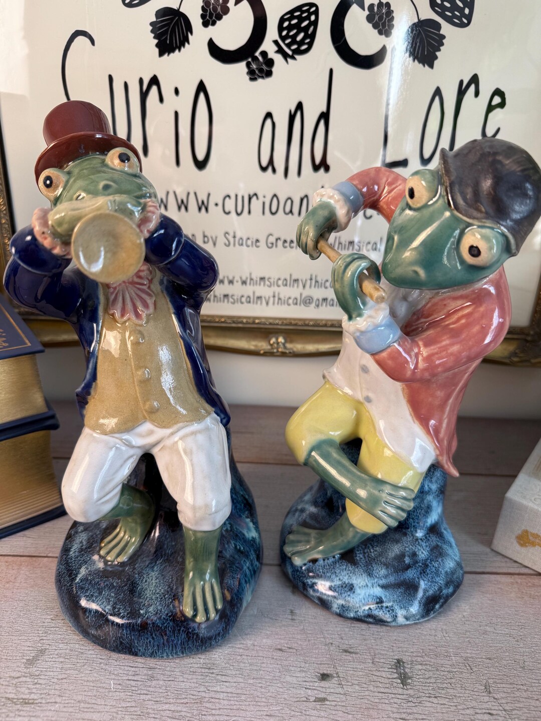 Vintage Majolica Frog Musicians Figurines - Mid-century Japanese Art ...