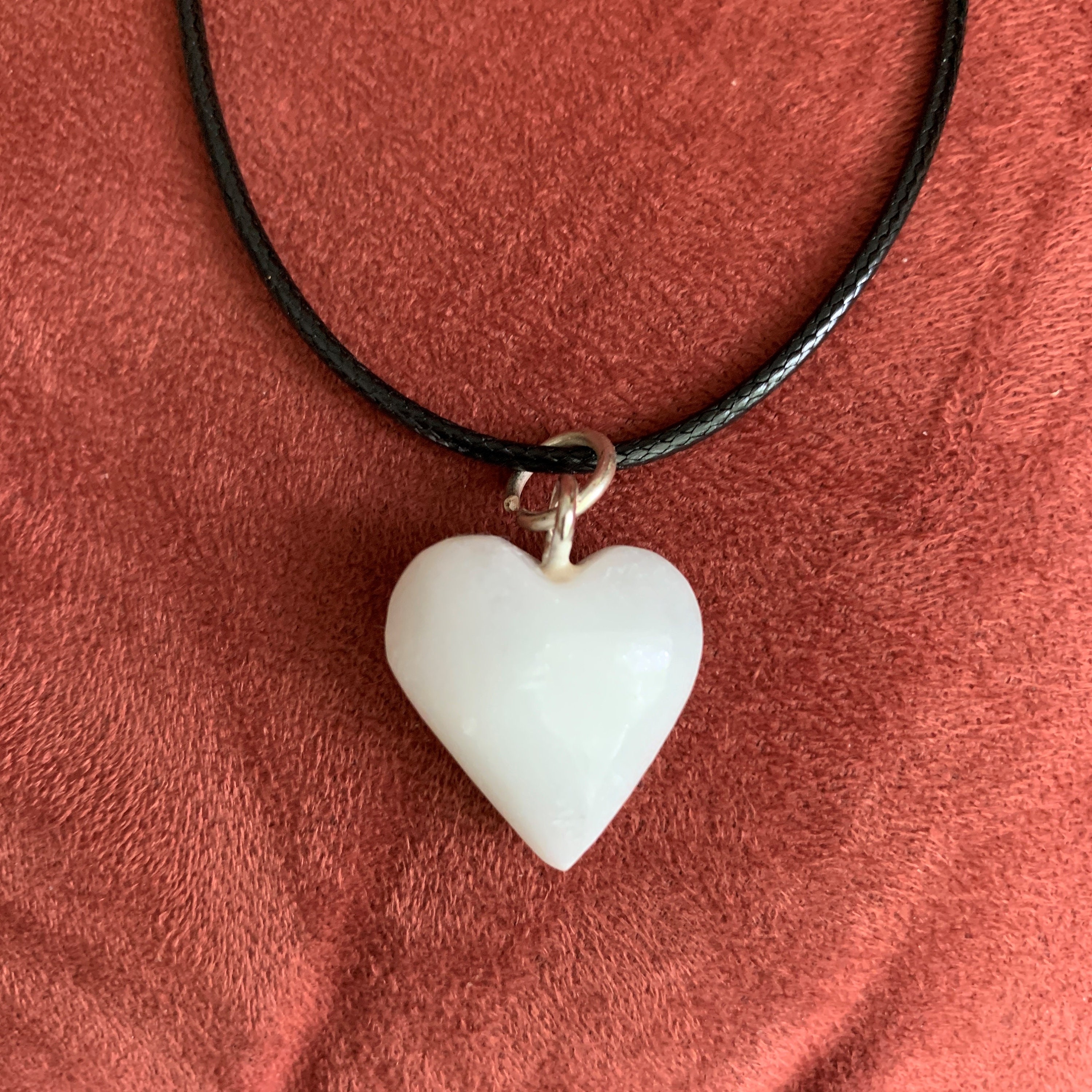 Beautiful Gift, White Stone Heart Necklace, Italian Marble Necklace ...