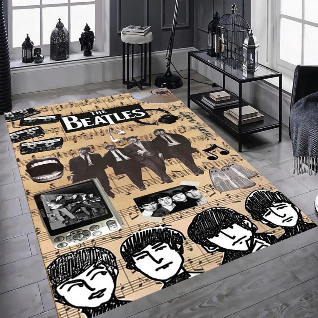 The Beatles Rug, Music Rug, Modern Rug, Musician Gift, Concept Rug for ...