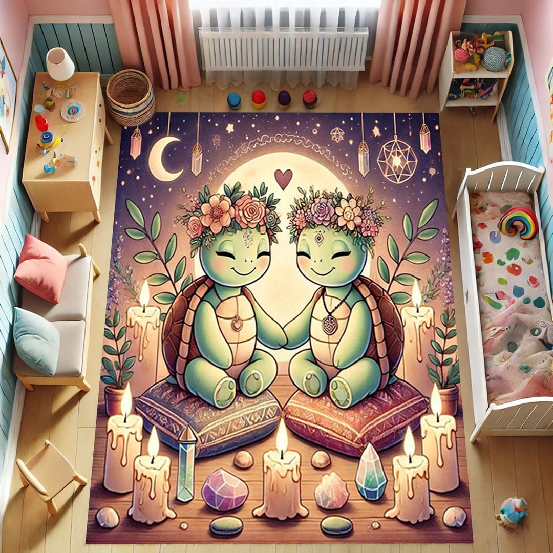 Turtle Rug ,sweet Turtle Rug, Kids Room Rug, Luxury Rug, Saloon Rug ...