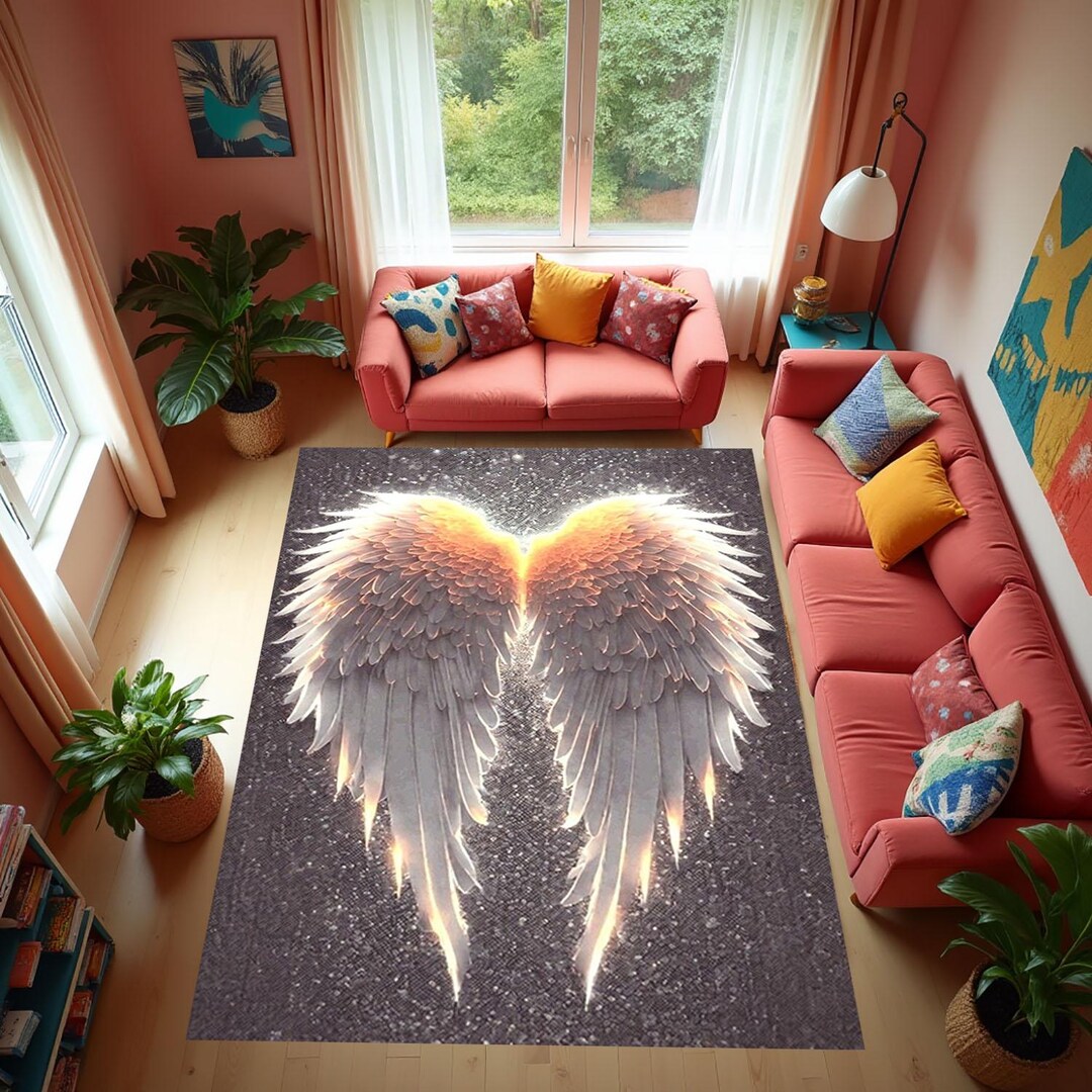 Angel Wing, Heaven Rug ,angel Rug, Paradise Pattern Rug, Living Room ...