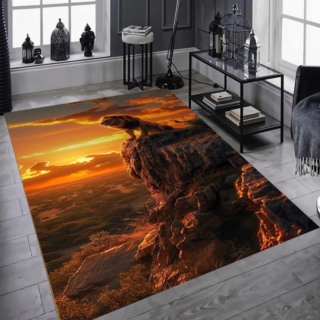 Leon Rug, Jungle King Rug , Animal Decor Rug,, Luxury Rug, Saloon Rug ...