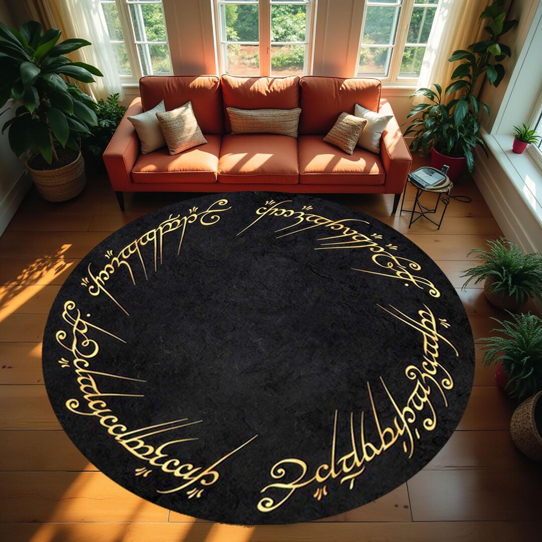 Lord of the Rings Rug, LOTR Rug, Movie Rug, Fantastic Rug, Round Rug ...