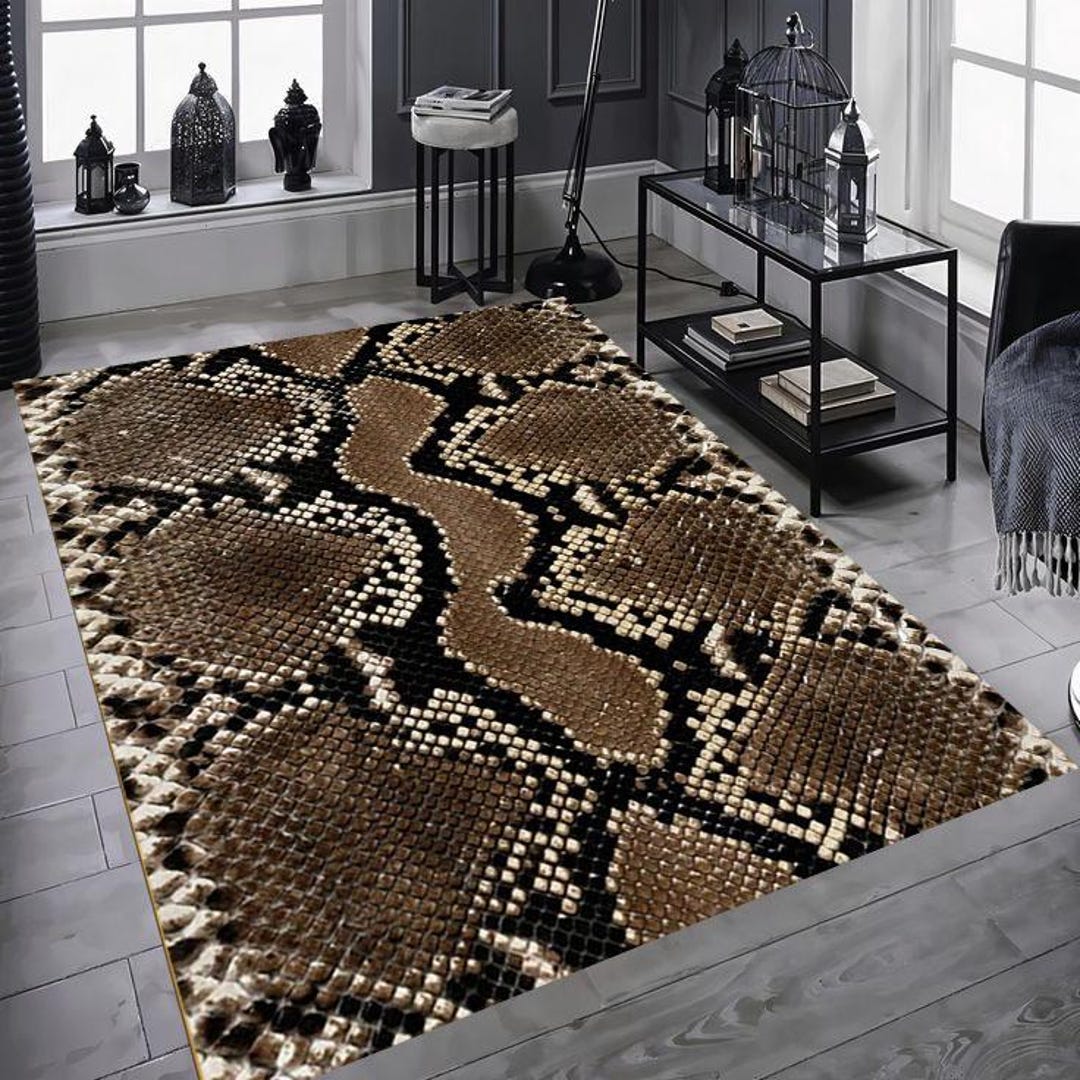 Snake Skin Rug, Snake Skin Pattern Rug, Gift Rug, Home Decor Carpet ...