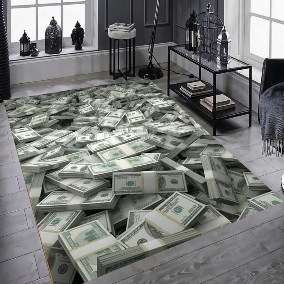 Dollar Desing Rug, Money Rug, Money Pattern Rug, Luxury Rug, Saloon Rug ...