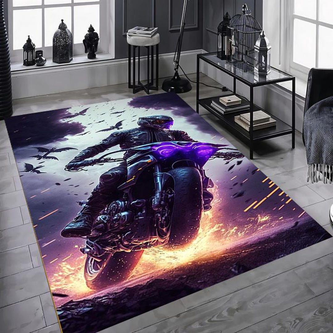 Angry Motorcyclists Rug, Motorcyclists Rug, Motorcycle Rug, Motorcycle ...