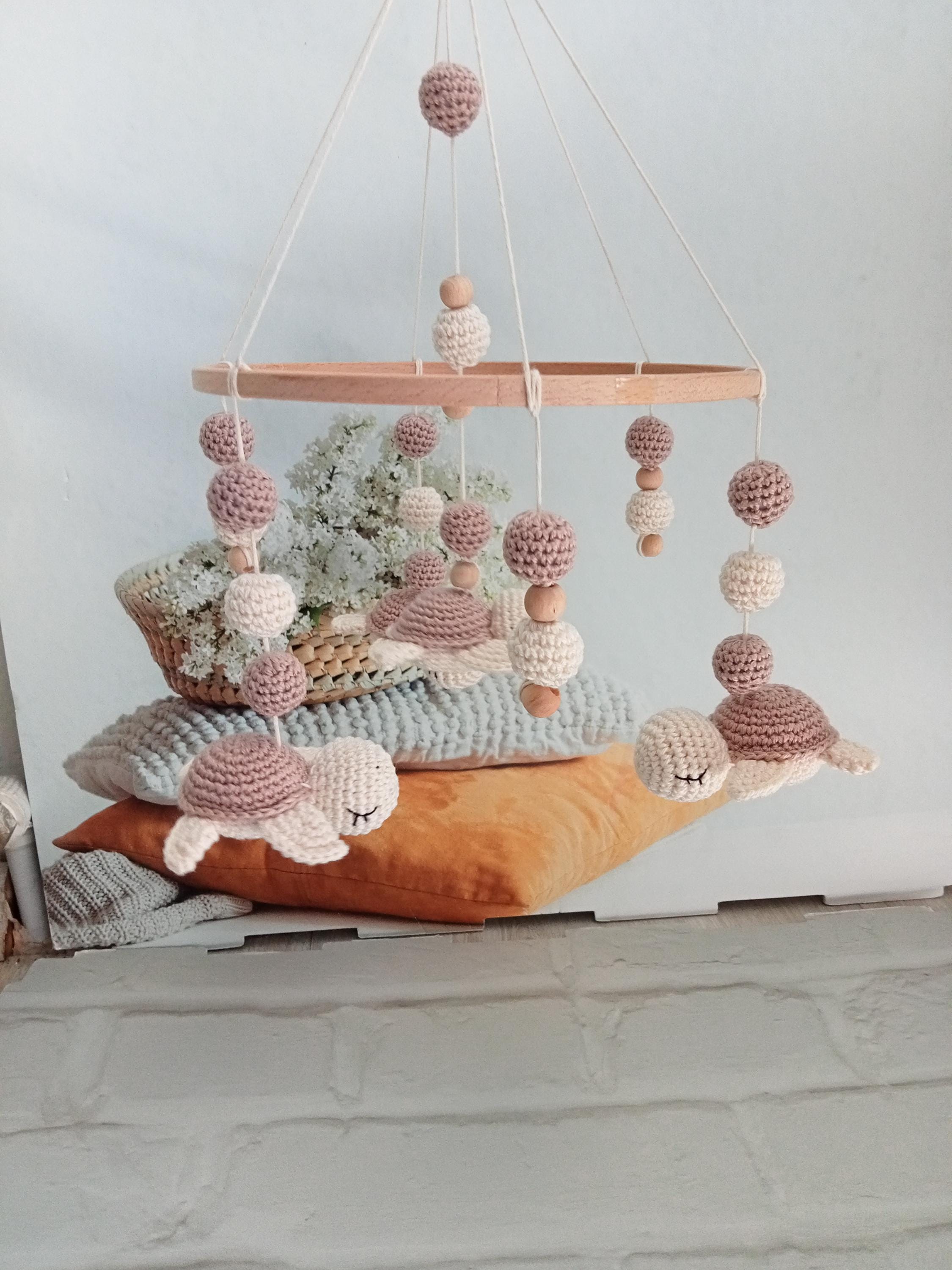 Crocheted Turtle Baby Mobile, Boho Neutral Nursery Decor - Etsy