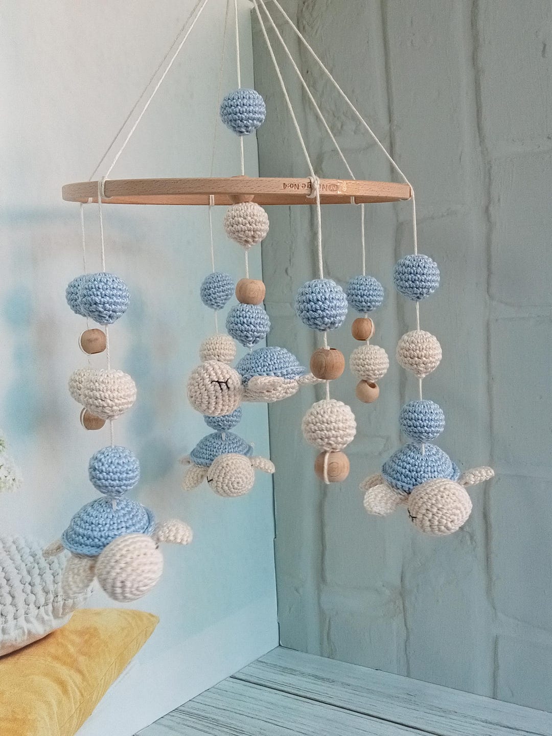 Crocheted Turtle Baby Mobile - Boho Nursery Decor, Handmade - Etsy