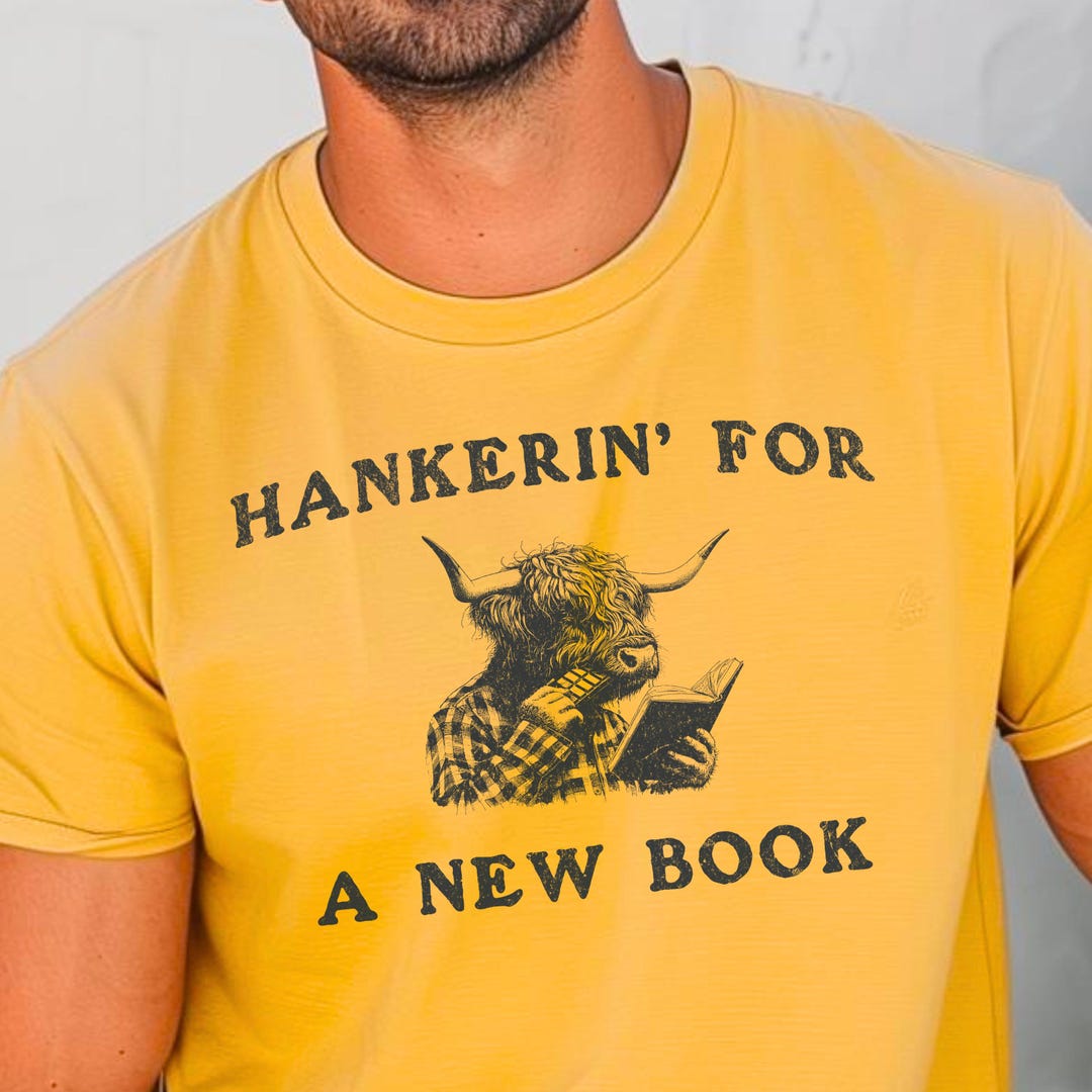 Hankerin for a New Book Funny Reading Cow and Chocolate Bar Unisex ...