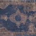 Luxury Navy Blue Living Room Rug, Vintage Style Medallion Rug ...