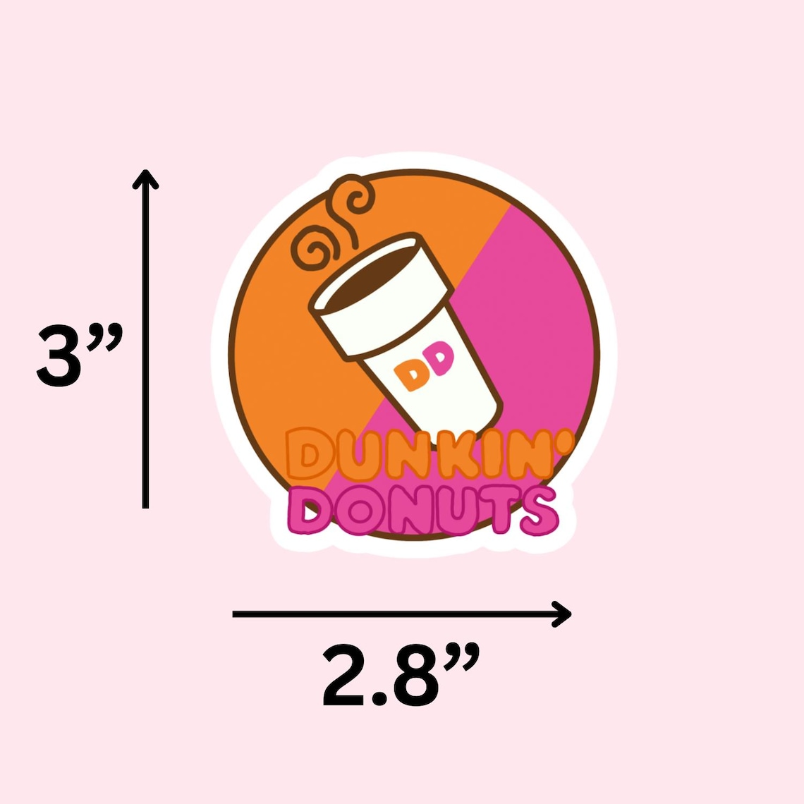 Dunkin Doughnuts | Sticker, Coffee Shop, Vinyl, Custom, Handdrawn ...
