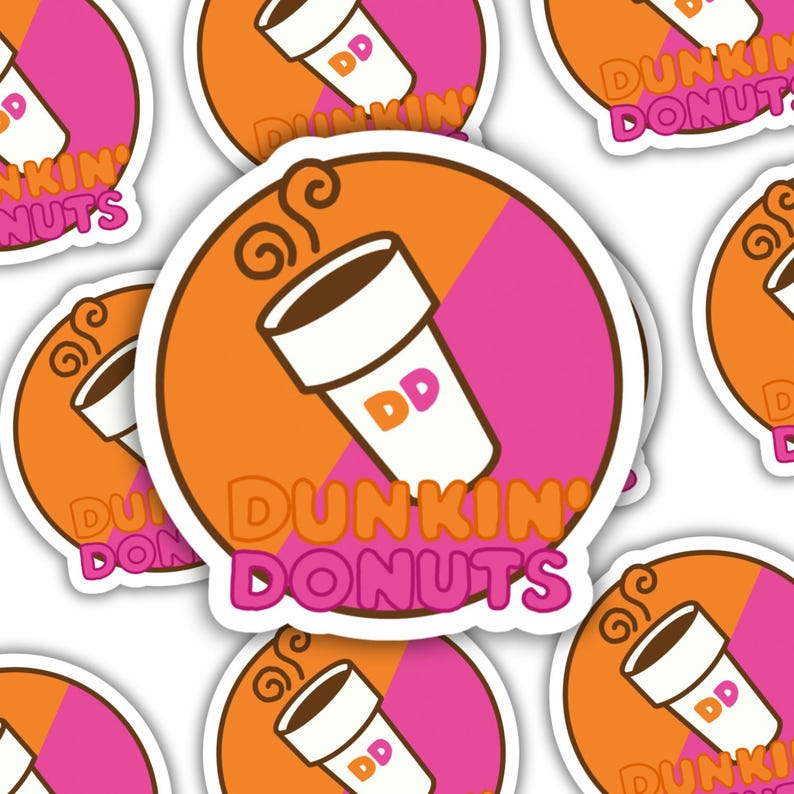 Dunkin Doughnuts | Sticker, Coffee Shop, Vinyl, Custom, Handdrawn ...