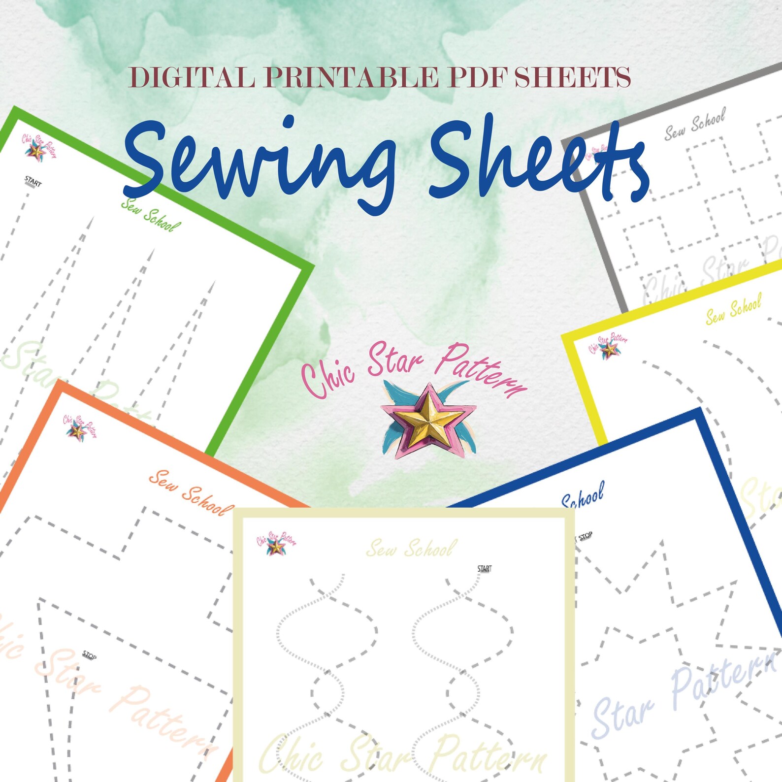 Pintable Sewing Practice Worksheets | Learn to Sew Pratice Sheets ...