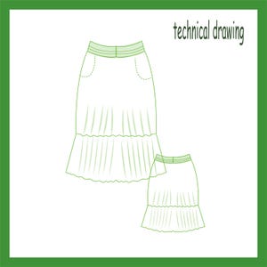 Long Skirt Sewing Pattern - Easy Level PDF Pattern for Women, Sizes US ...