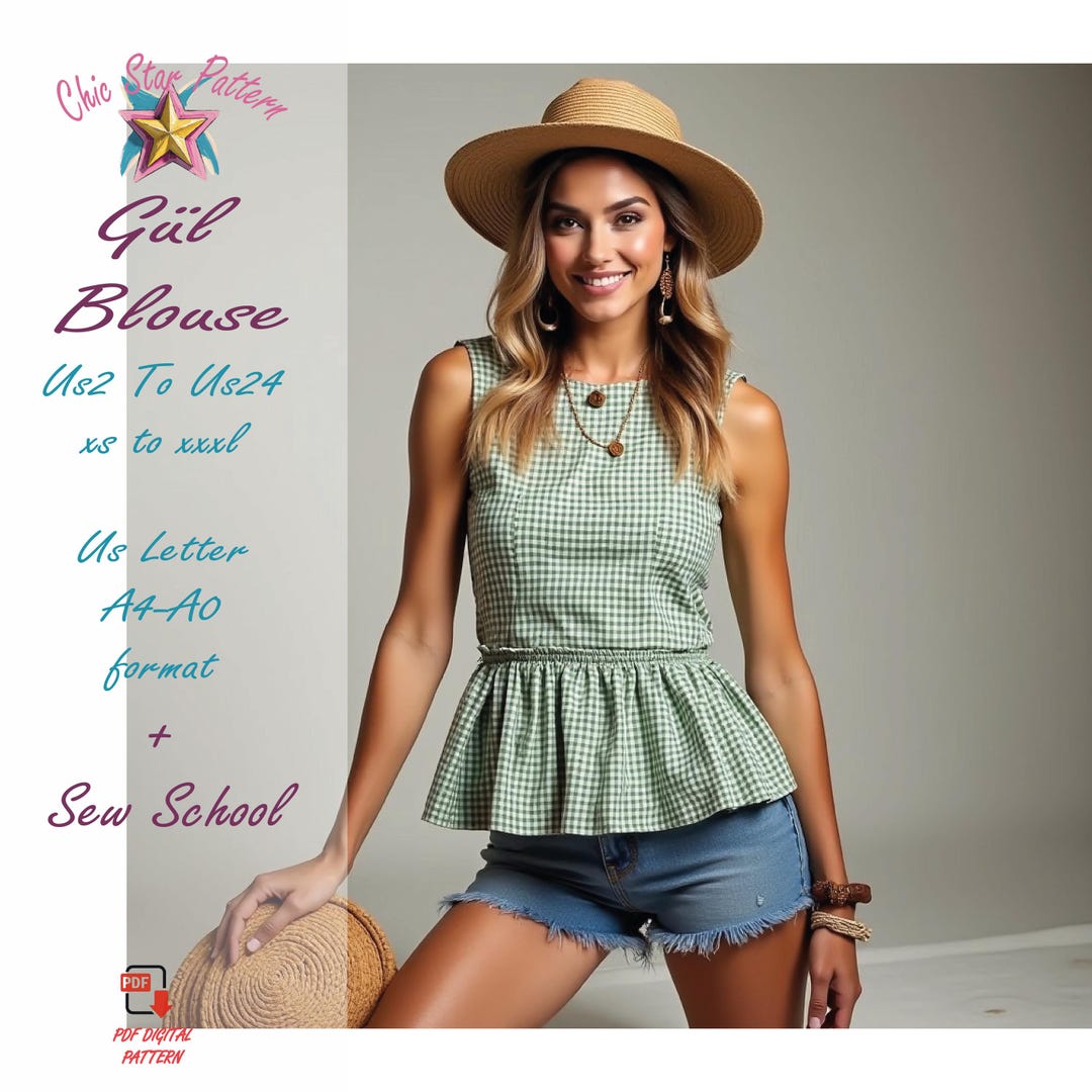 Blouse , Blouse Pattern , Vintage Pattern ,blouse Sewing Pateern,easy ...