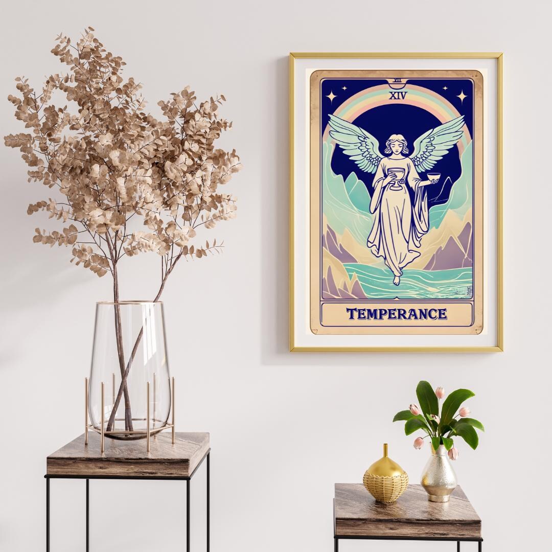 Printable Vintage Temperance Tarot Card, Wall Art, Picture - Etsy