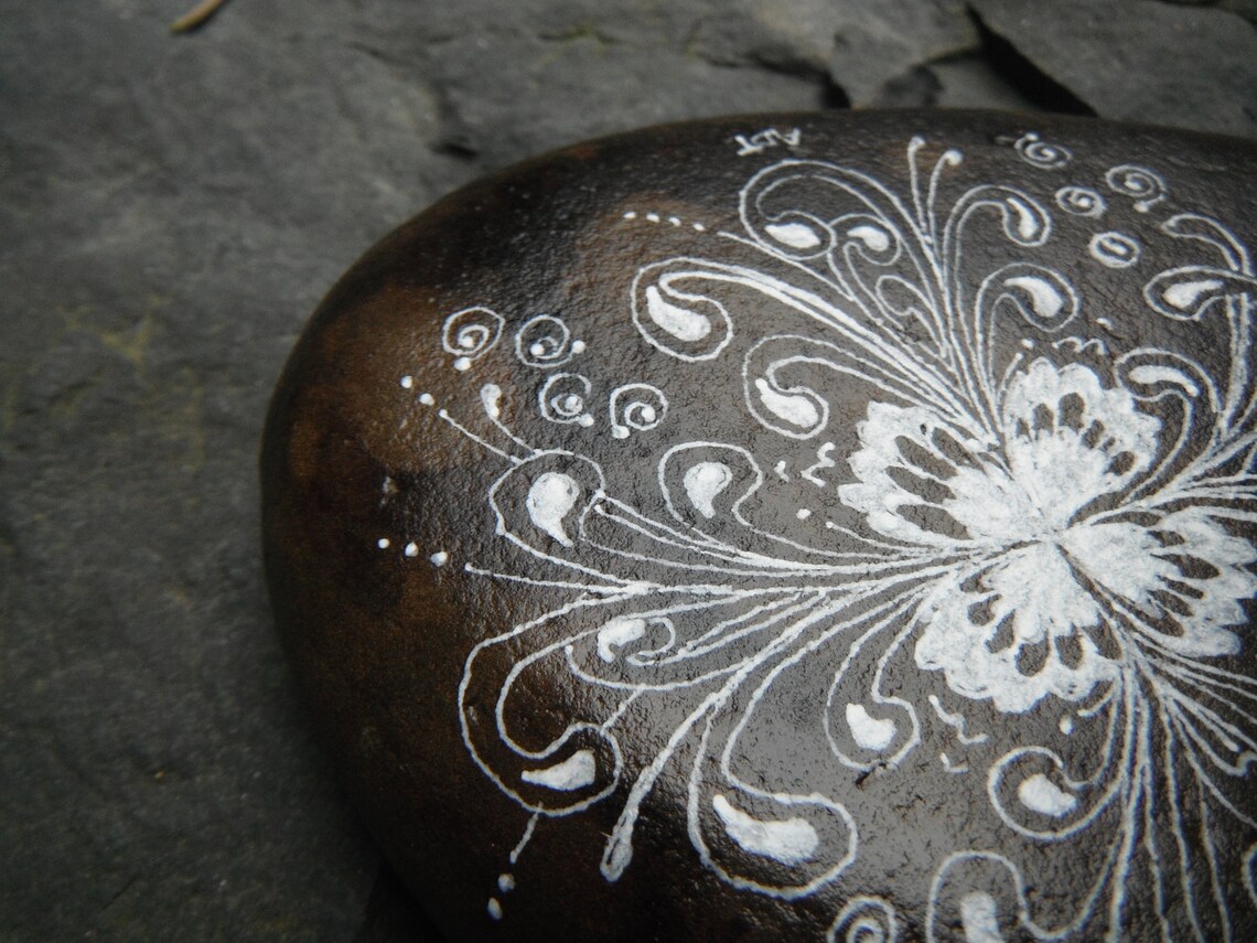 Painted rock paperweight home decor | Etsy