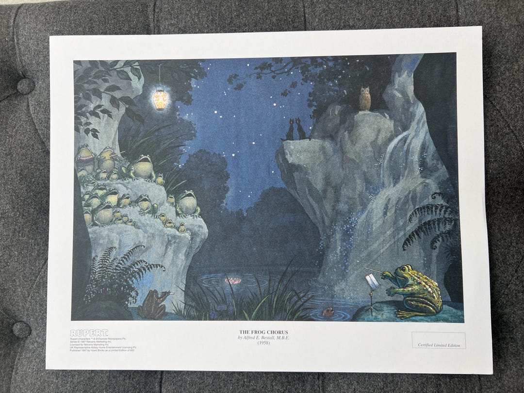 Vintage Rupert Bear Limited Edition Print by Alfred Bestall - the Frog ...