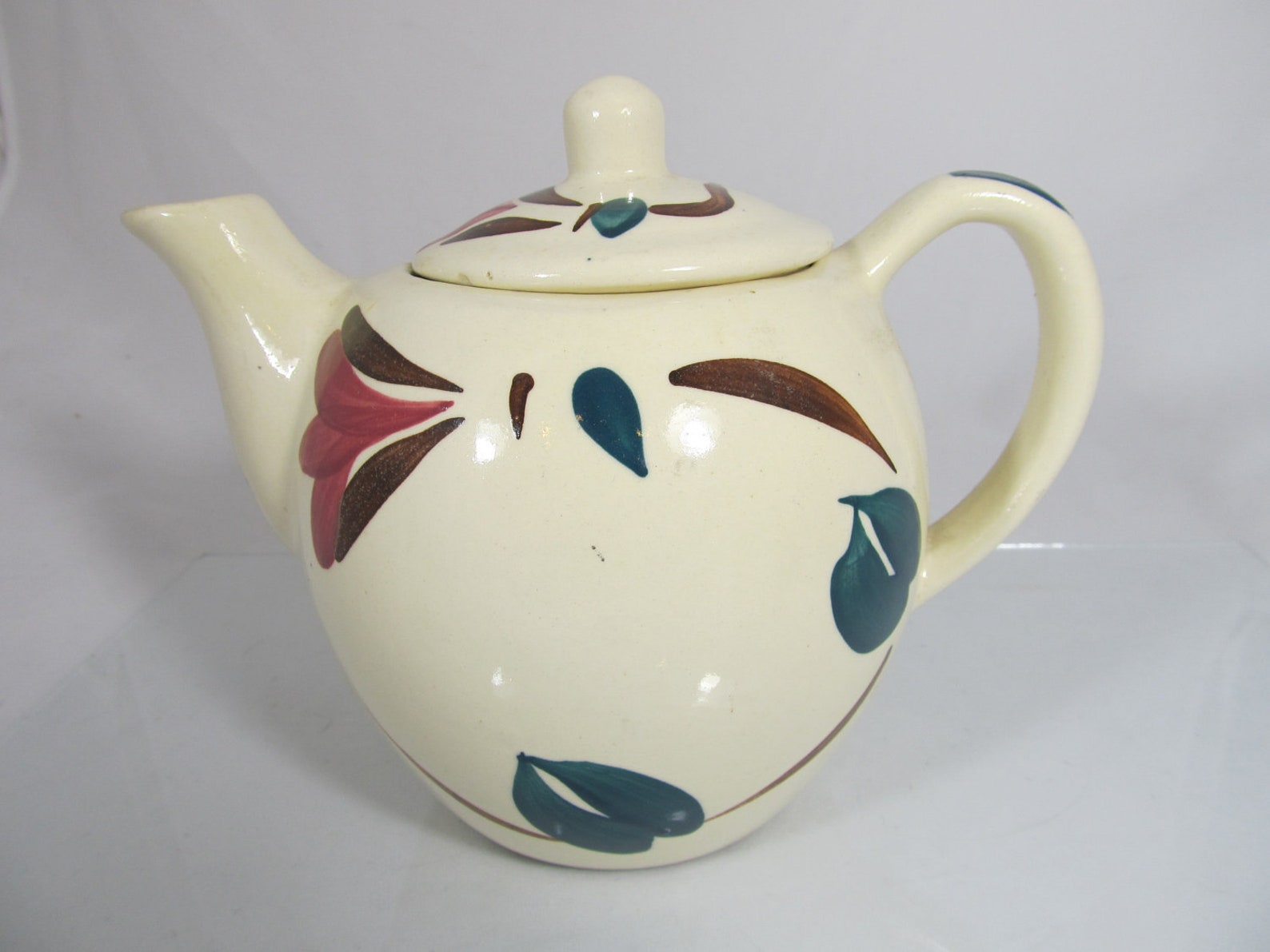 Vintage Purinton Tea Pot in Ivy Red Blossom - Etsy