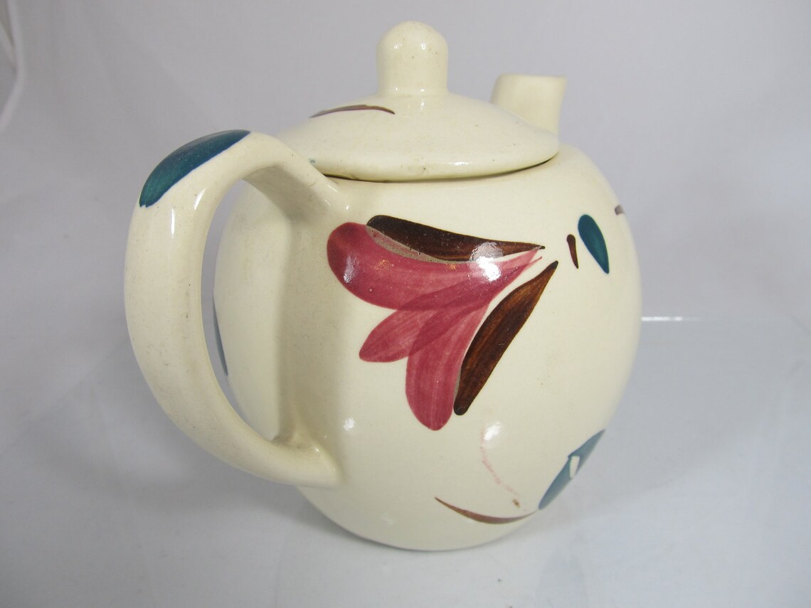 Vintage Purinton Tea Pot in Ivy Red Blossom - Etsy
